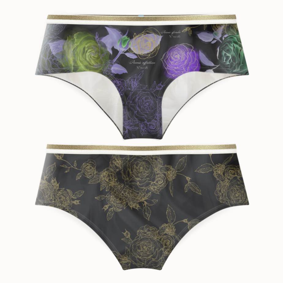 Panty Violeta Negra Cachetero - Ropa Interior – Vergara Collection